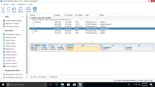Extend Disk Partition with Windows 10 Extend Volume Function.