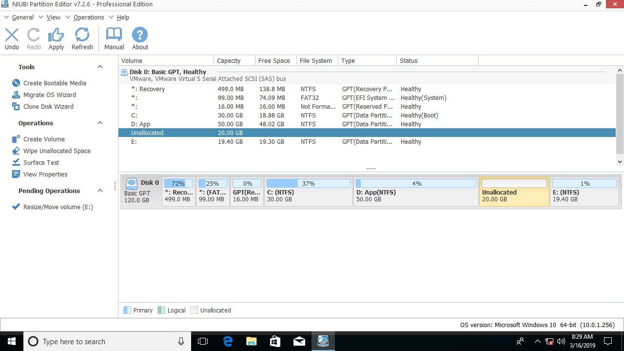 How to increase D drive space on Windows 10 by shrinking C or E?